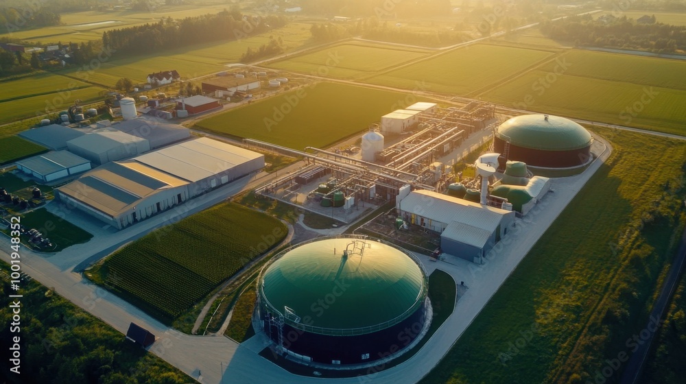 Biogas power plant utilizing agricultural waste to produce clean energy ...