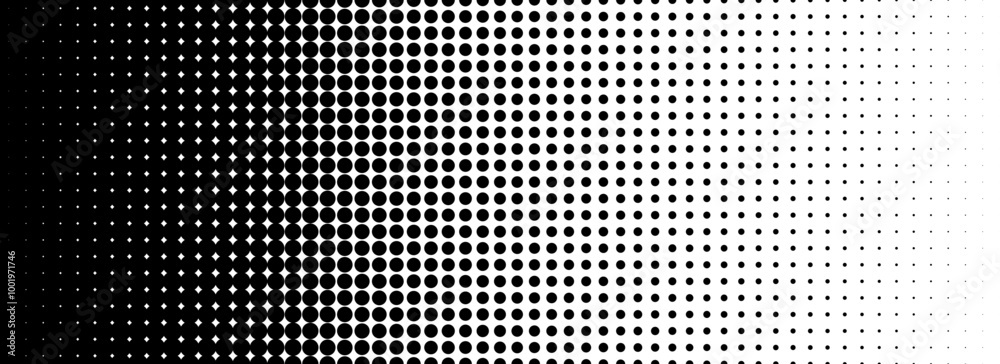 Dotted halftone gradient texture. Fading polka dot background. Repeated ...