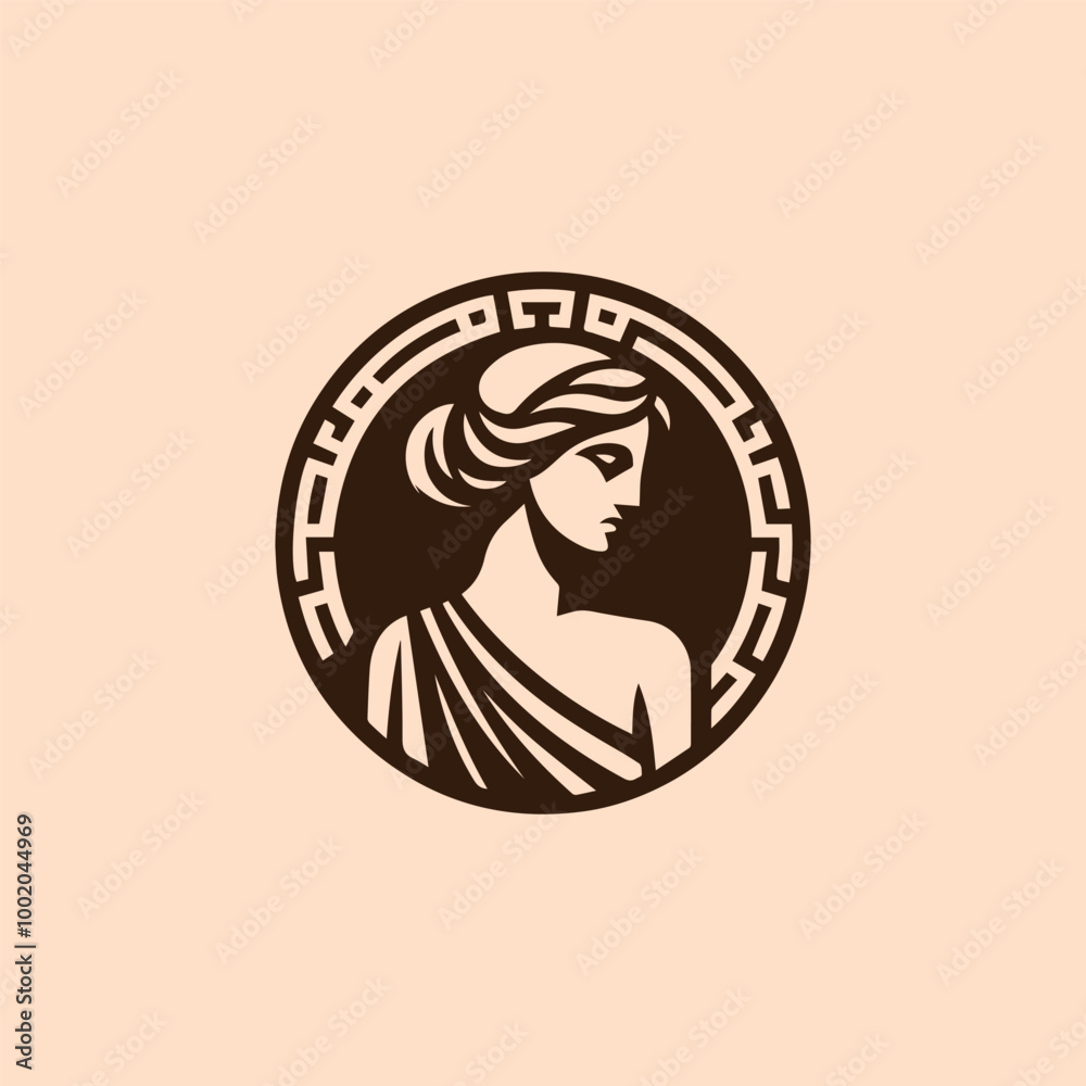 Ancient greek lady logo Stock Vector | Adobe Stock