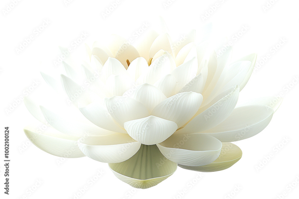 White lotus flower symbolizing peace and nonviolence, isolated on ...