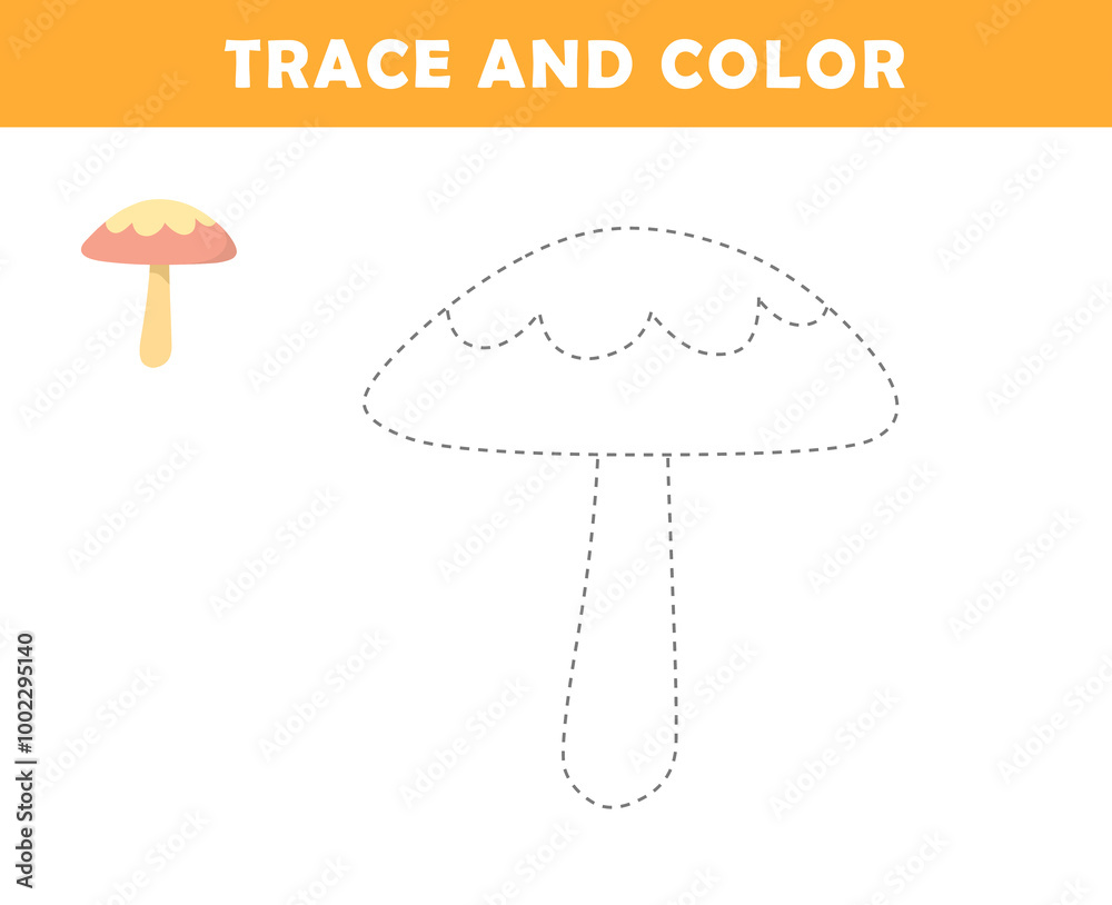 Trace and color for children. Handwriting practice. Coloring page for ...