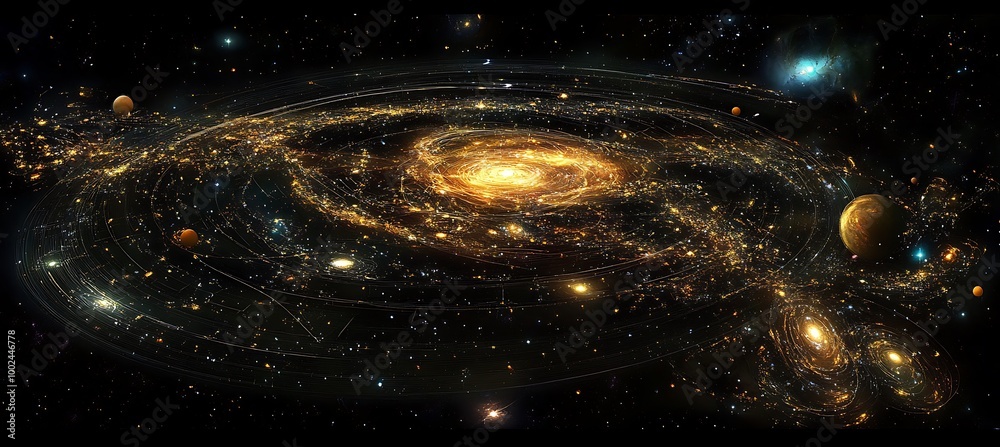 A holographic interactive map of the Milky Way galaxy, showing star ...