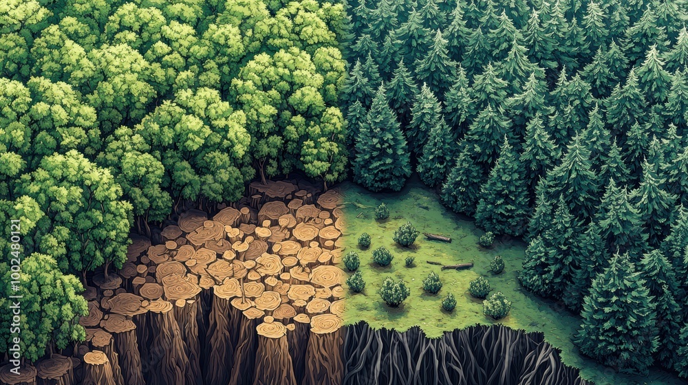 Contrasting Worlds: Deforestation vs. Reforestation - Impact on ...