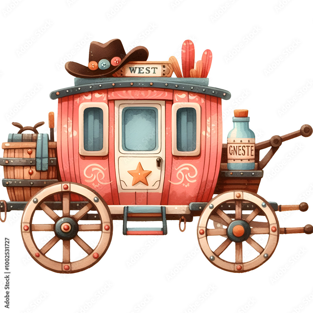 Illustration Stock Cute Cowboy Clipart, Wild West Clipart, Desert ...