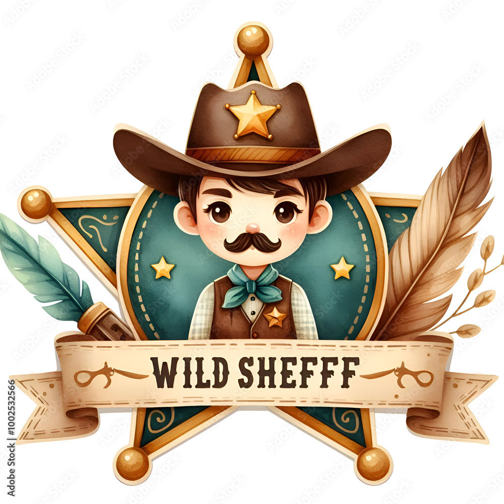 Illustration Stock Cute Cowboy Clipart, Wild West Clipart, Desert ...