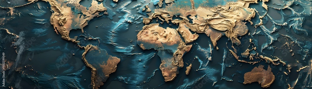 Distorted World Map Showing Future Coastlines Due to Rising Sea Levels ...