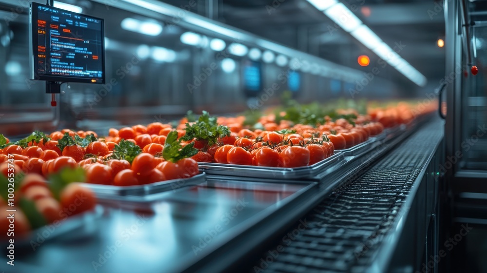 Automated Tomato Sorting System in Modern Agricultural Facility Stock Photo | Adobe Stock