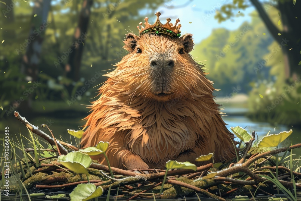 Humorous capybara cartoon, capybaras set, capybara cartoon illustration ...