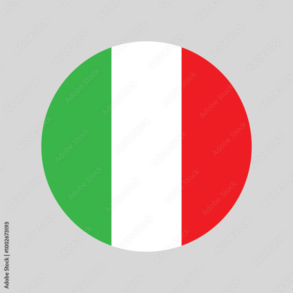 Italy Flag Icon. Round Italy flag vector icon. official colors and ...