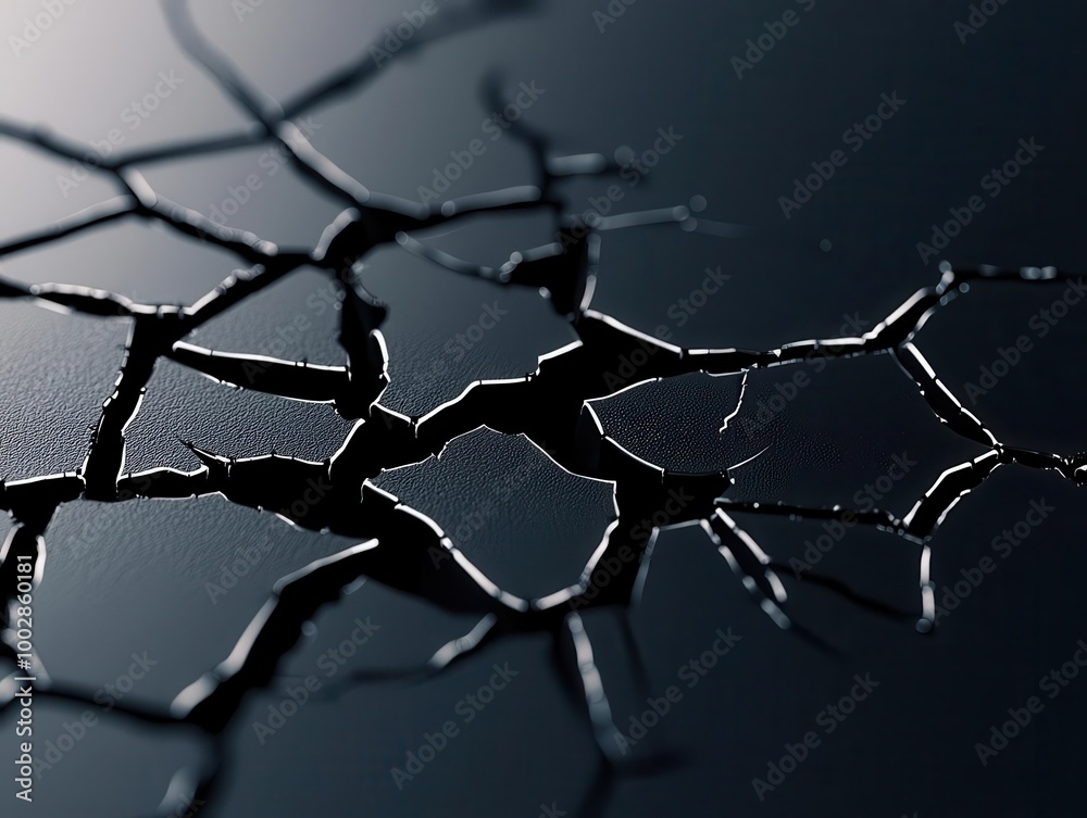 Fracture propagation in a brittle material under stress, mechanics of ...