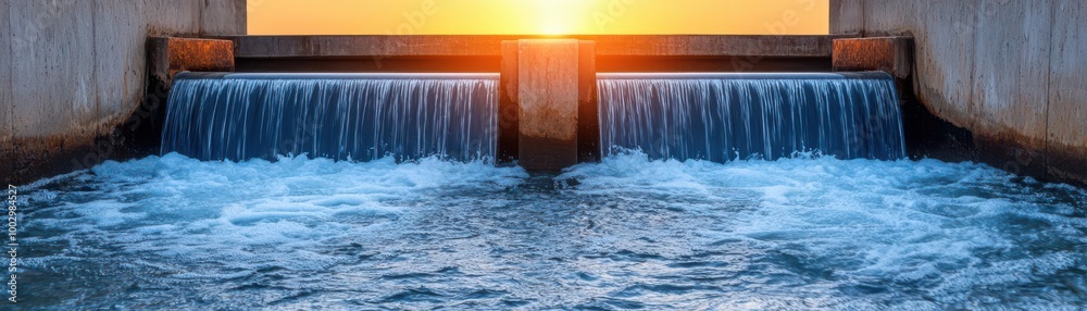 Sluice gates for controlling water flow in a dam, aiding irrigation and ...