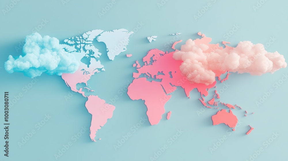 Thematic Map of Global Climate Zones, A thematic map showcasing ...