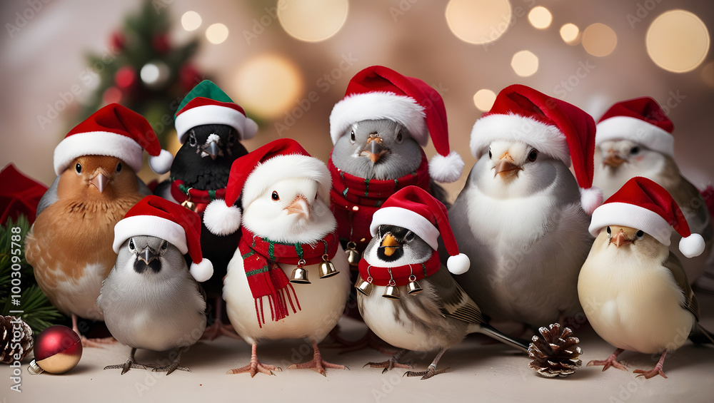 Many species of birds come together to celebrate Christmas by wearing ...