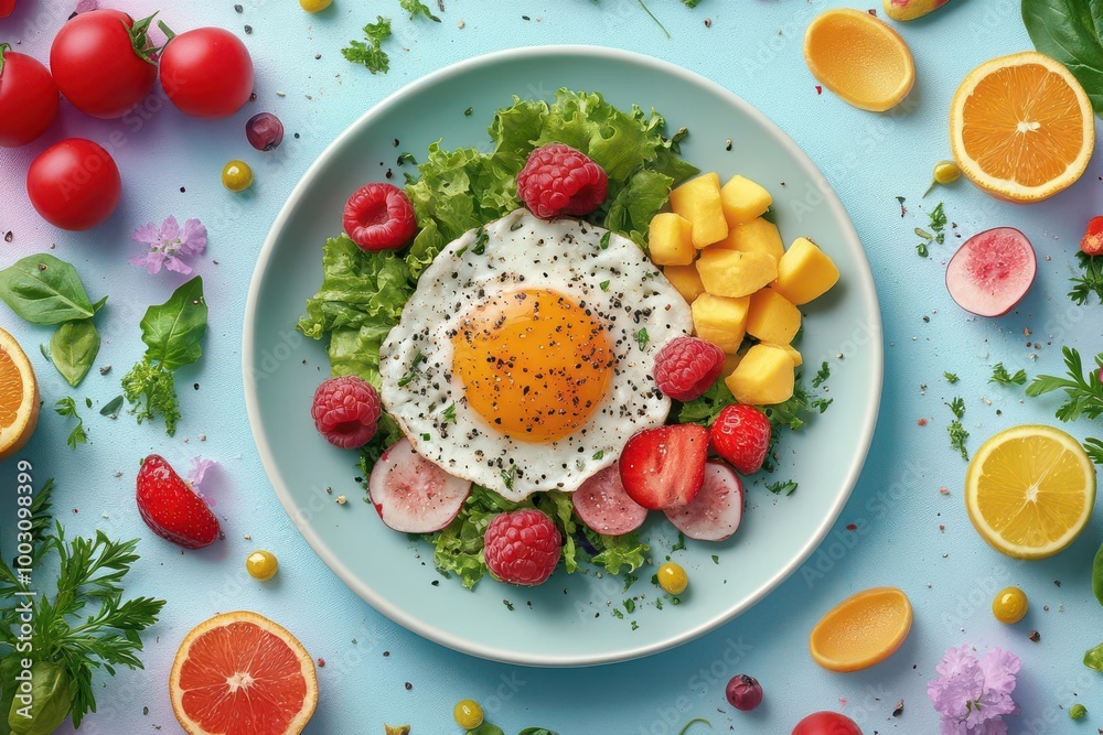 Healthy eating flat design top view nutrition animation Complementary ...