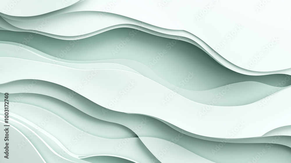 A mint green cut paper abstract background slide or wallpaper image ...