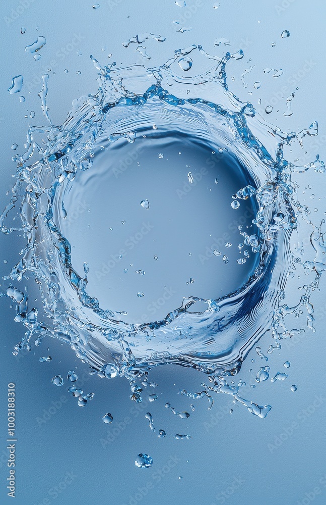 Dynamic water swirl creating a mesmerizing vortex effect with splashing ...