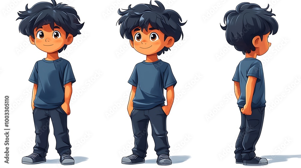 Cartoon Boy Character Spritesheet for Animation Stock Illustration ...