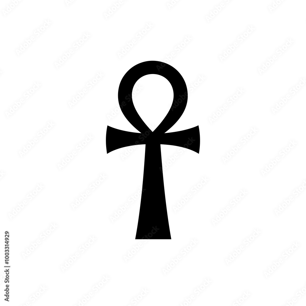 The design features a black ankh symbol, an ancient Egyptian emblem ...