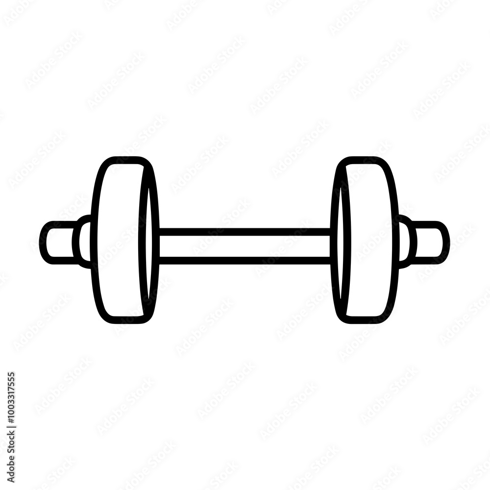 The icon features a straightforward design of a dumbbell, emphasizing ...