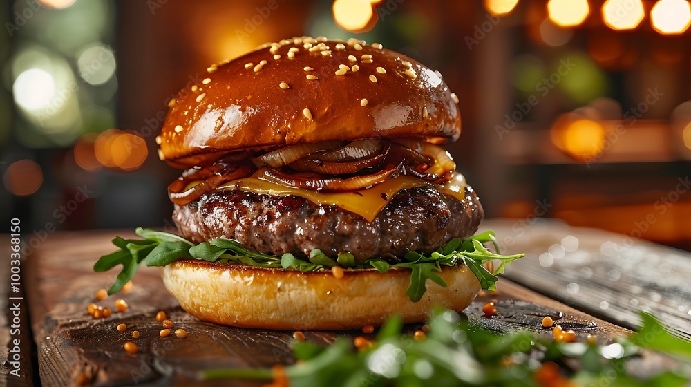 Experience the mouthwatering delight of a gourmet bison burger with ...