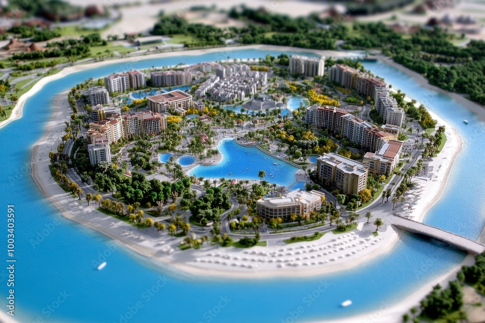 Ilustración de Stock Hyper-realistic city map with color-coded zones ...