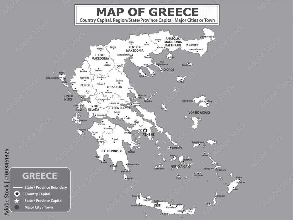 European Country Geography Political map. Political map of country with ...