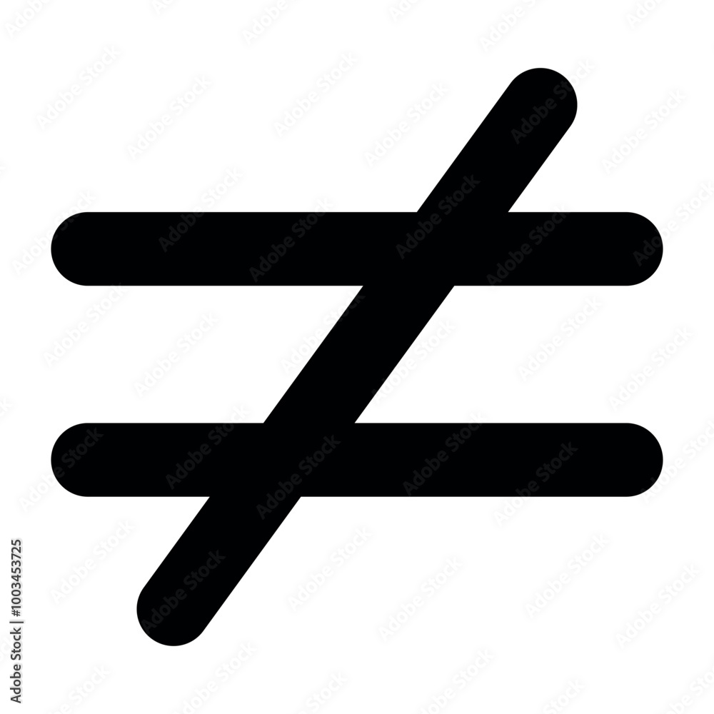 Not equal icon vector, not equal math symbol icon vector in flat trendy ...