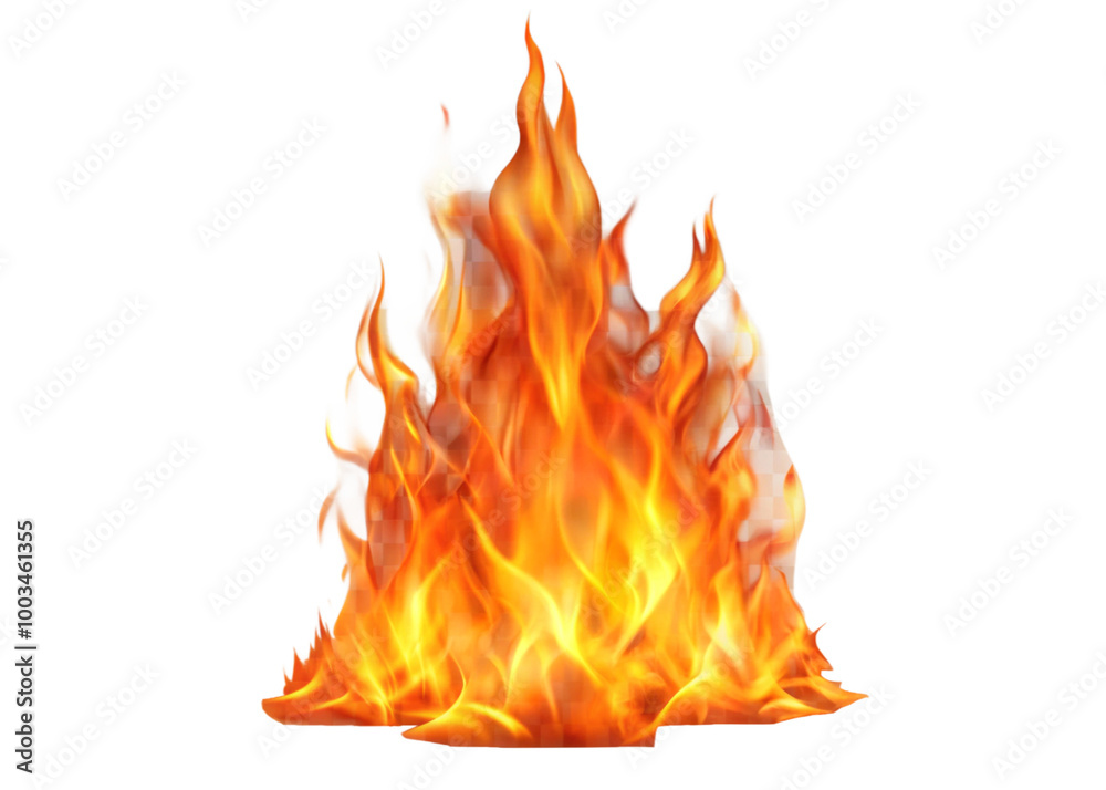 Realistic fire flame transparent background. Fire flame png white ...