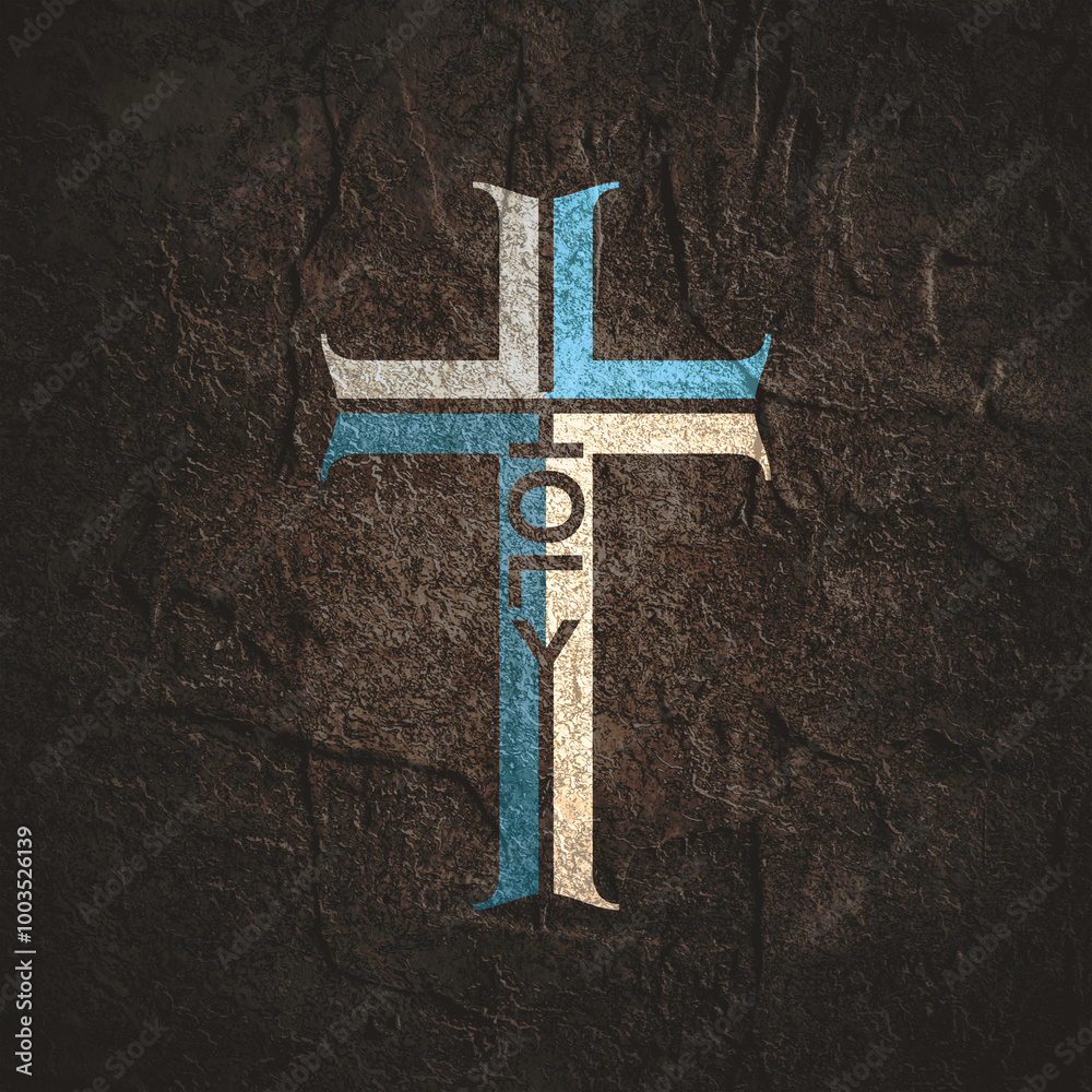 Holy word in the shape of a cross. Christian, religious and church ...