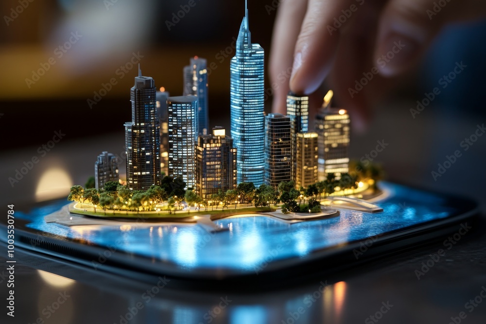 An interactive urban planning model, where planners use augmented ...