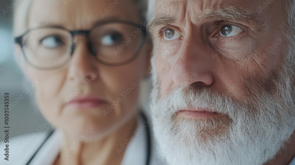 Doctor listening carefully to senior patient s detailed health concerns ...