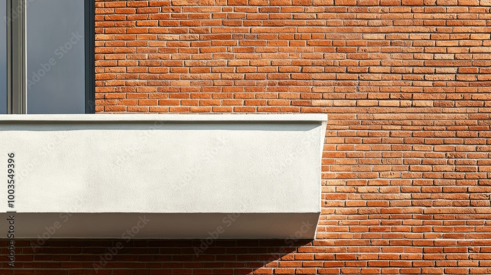 Modern brick cladding wall with minimalist white stucco accents ...