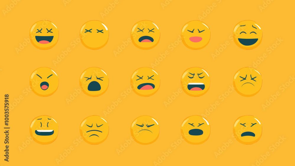 WhatsApp Emoji Vector Set - Complete Facial Expressions Collection ...