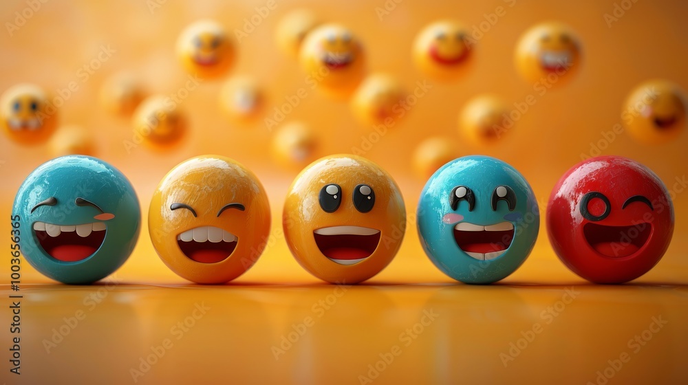 Smiling and Affectionate emojis 3D set. Emoticons big set. Vector icons ...