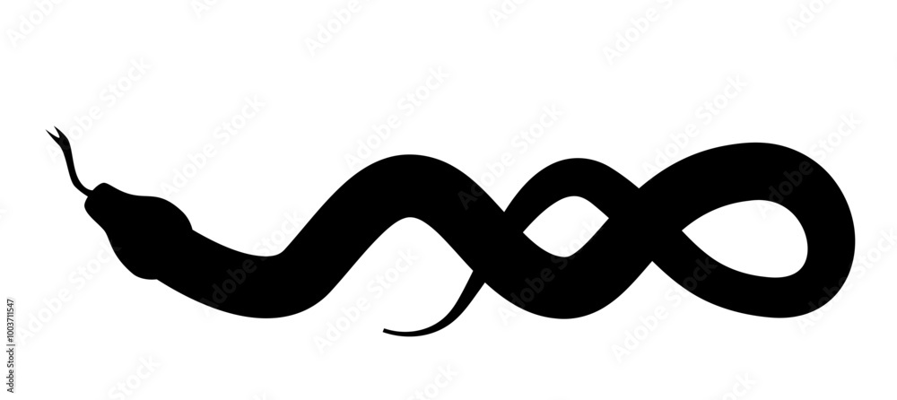 Snake silhouette. Chinese Zodiac of 2025. Beautiful set of red snakes ...