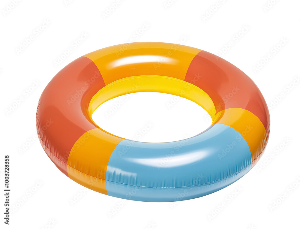Kid's inflatable pool tube. Colorful swim ring isolated on transparent ...