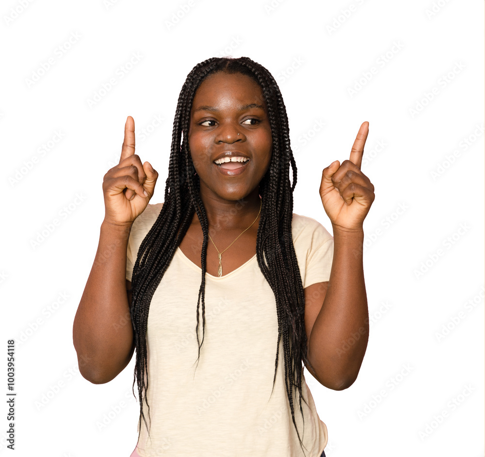 Great Idea, Inspiration Concept. Portrait of excited young black lady ...