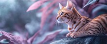 Cat In Mystic Blue Forest Free Stock Photo - Public Domain Pictures