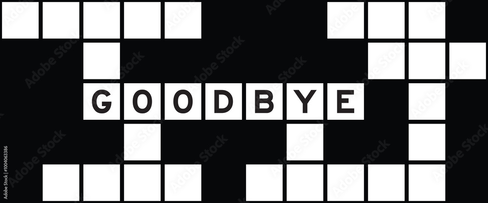 Alphabet letter in word goodbye on crossword puzzle background Stock ...
