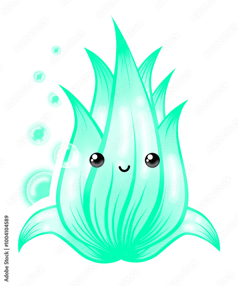 seaweed in water, seaweed, cute sticker, seaweed on white, blue seaweed ...