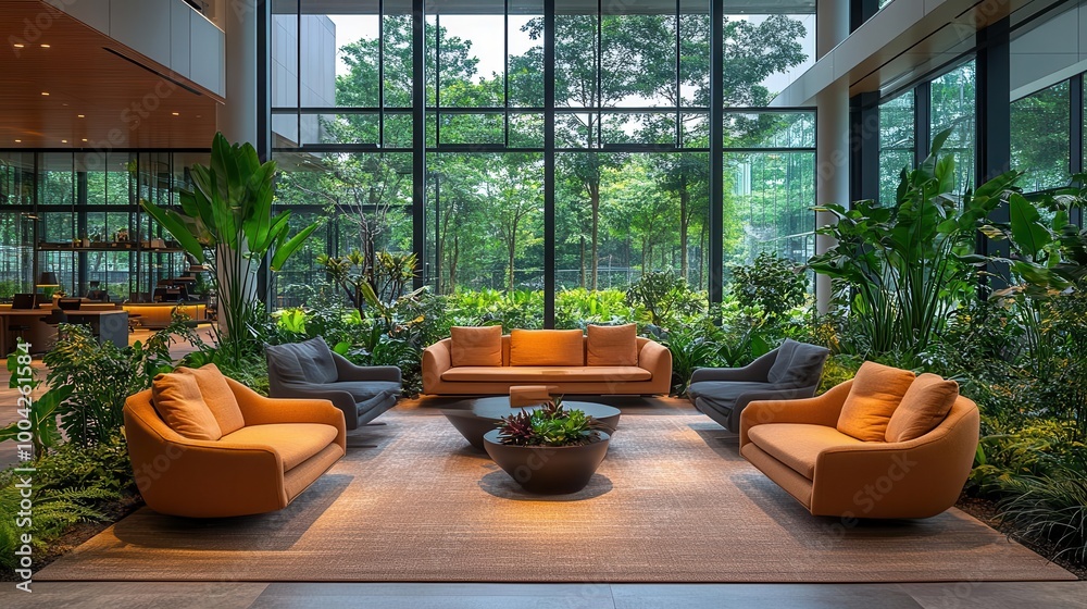 modern office space designed for employee wellbeing featuring ergonomic ...