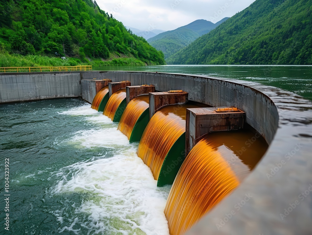 Fluid dynamics calculations to analyze water flow in a hydropower dam, engineering calculations ...
