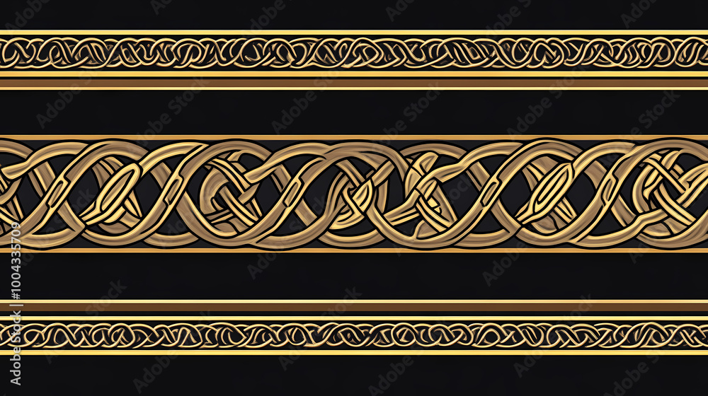 Celtic knotwork border with intricate interwoven patterns transparent background images. Celtic ...
