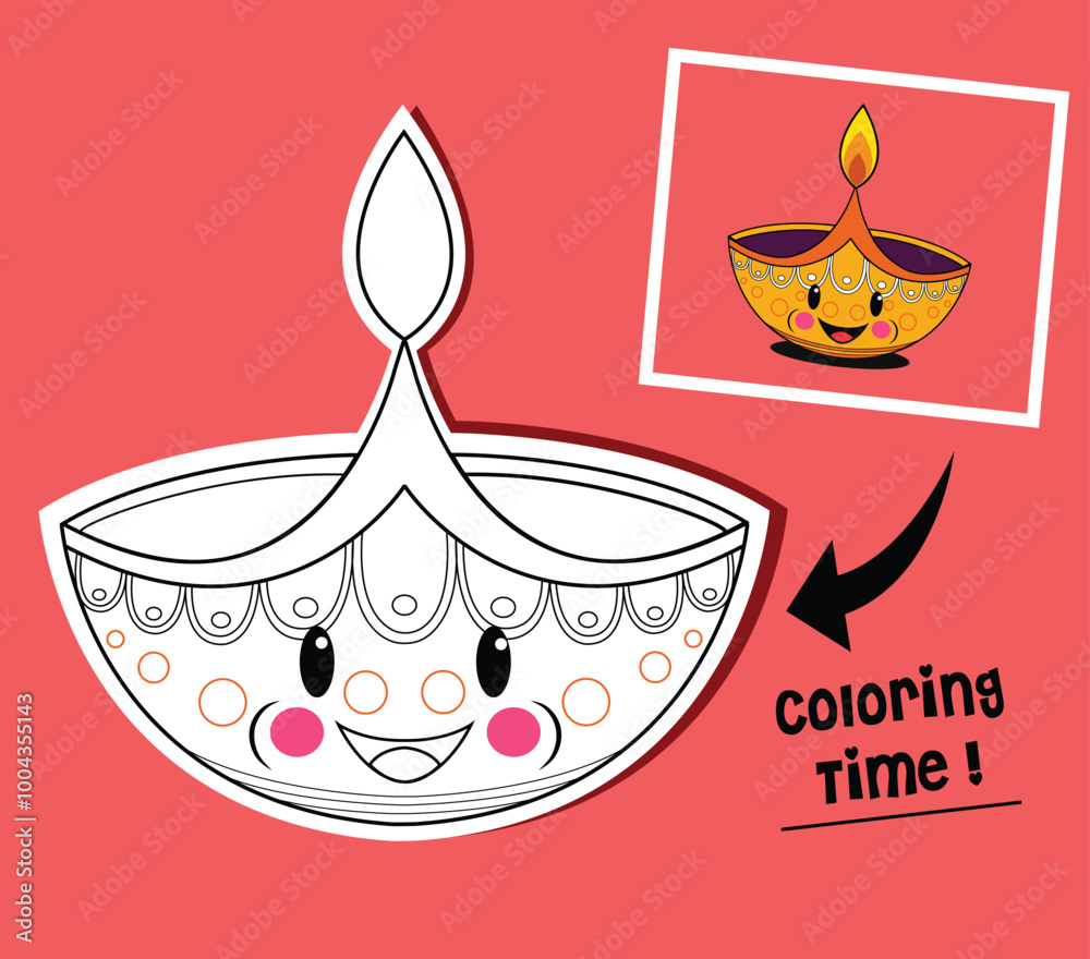Making simple diya coloring pictures for kids can look fun and creative ...