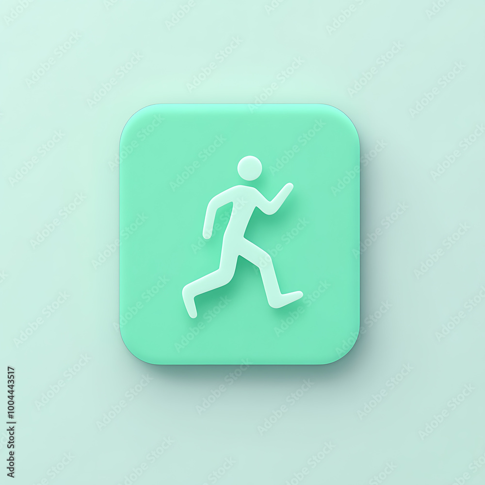 Small icon in a light green color palette, representing a sports button ...