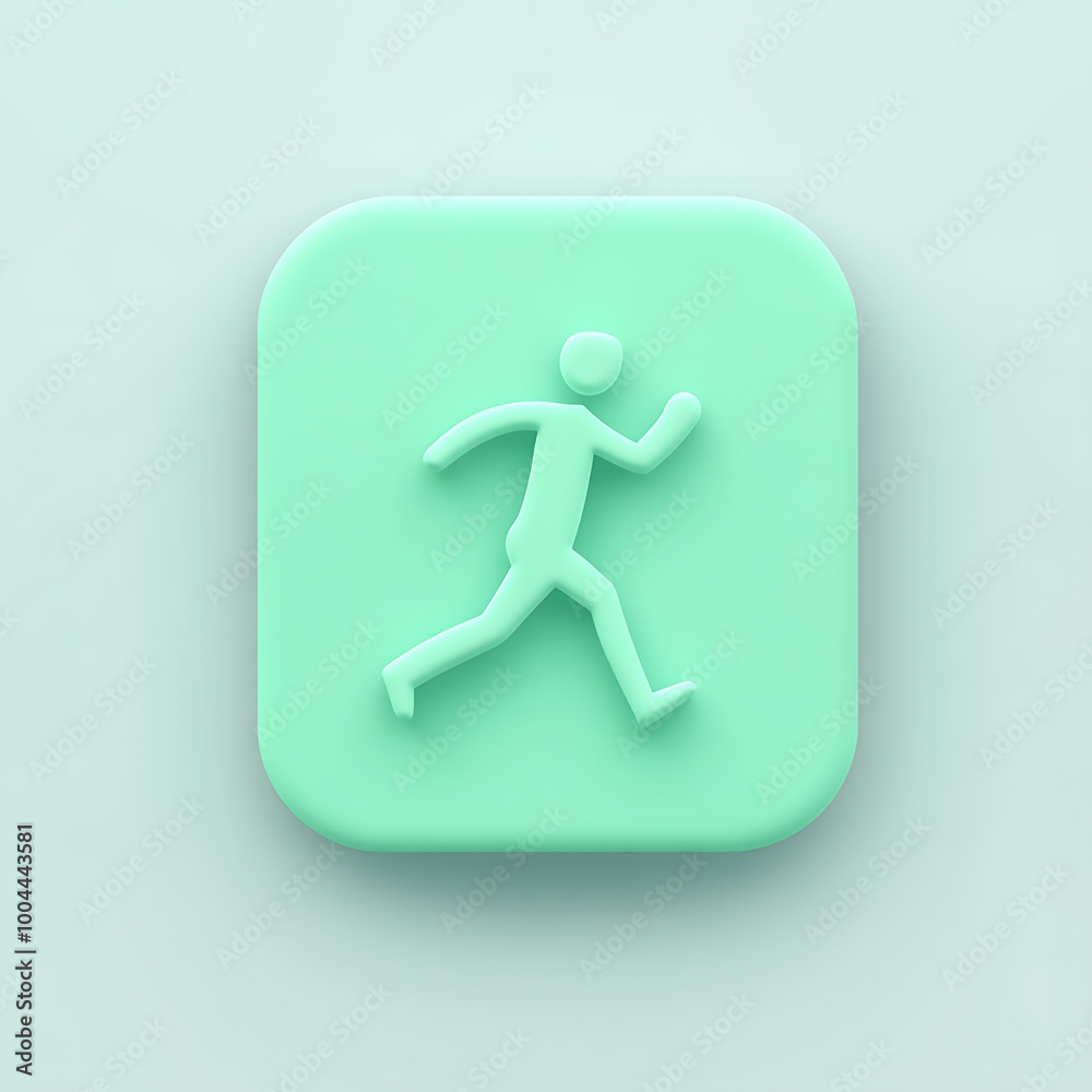 Small icon in a light green color palette, representing a sports button ...