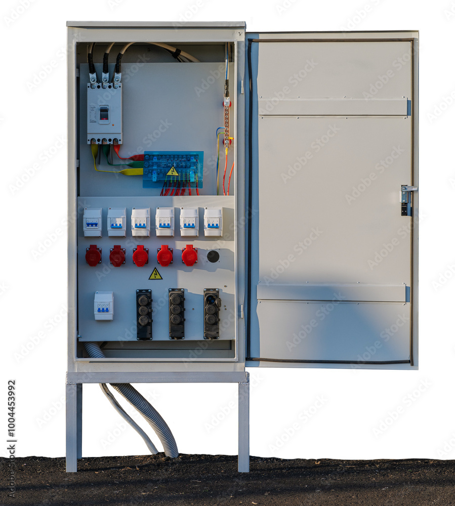 Power distribution cabinet. Outdoor electrical distribution cabinet ...