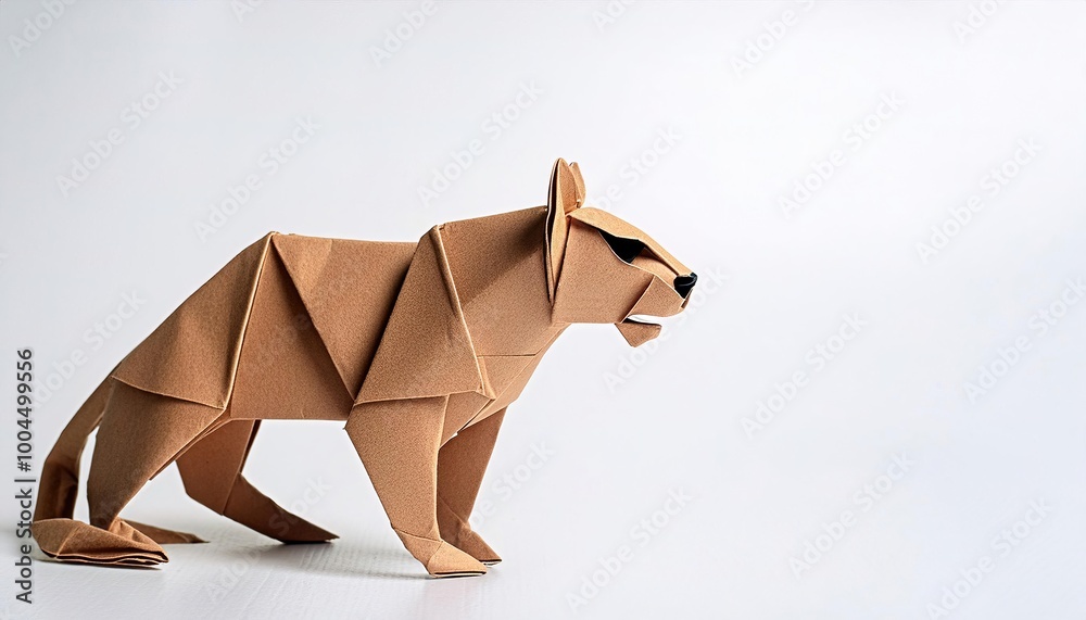 paper origami concept of a Florida panther cougar - P. c. couguar ...