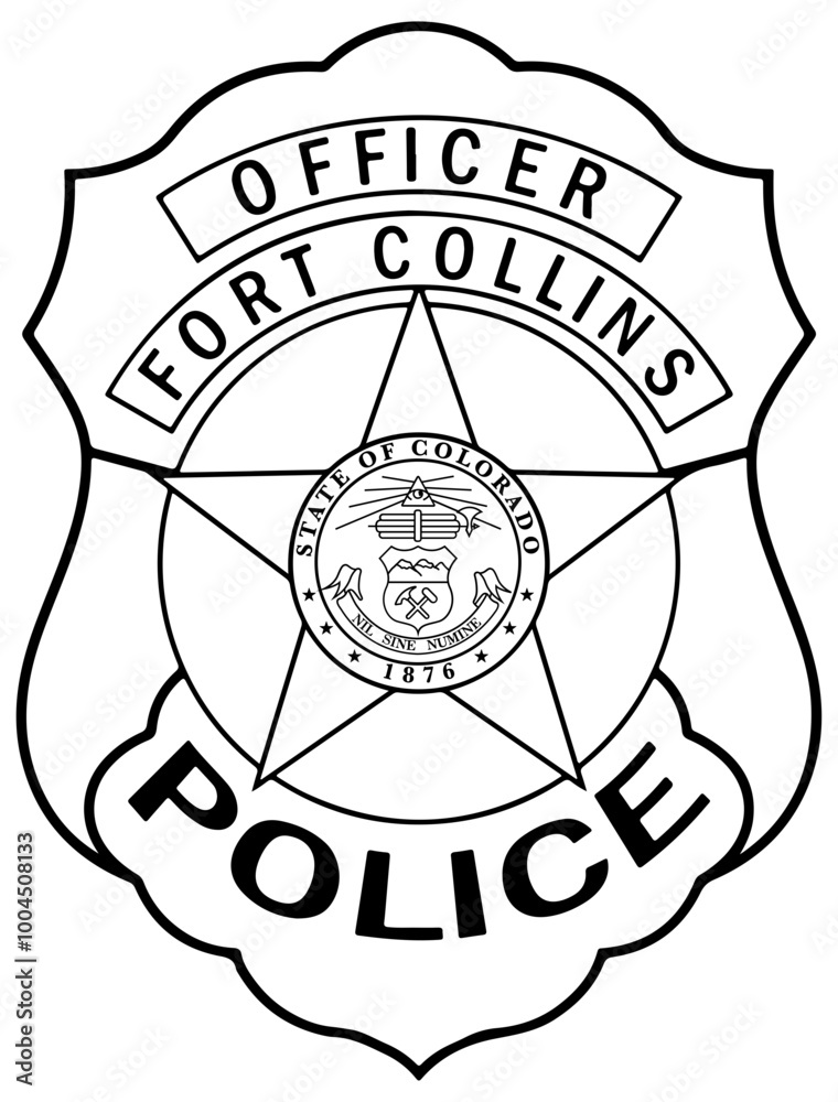 Image vectorielle Stock FORT COLLINS POLICE OFFICER BADGE VECTOR FILE ...