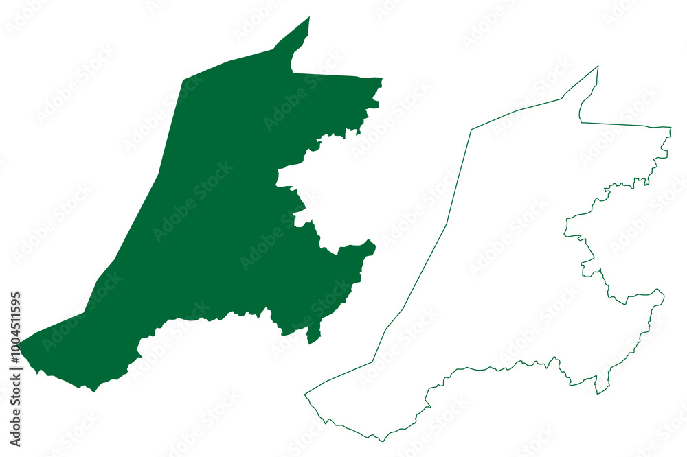 Sri Ganganagar district (Rajasthan State, Republic of India) map vector ...